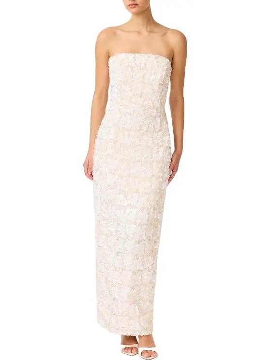 ELLIATT Silvana Strapless Gown - White Silver