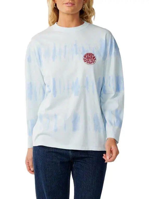 Rip Curl Tie-dye Long Sleeve Graphic T-shirt - Sky Blue