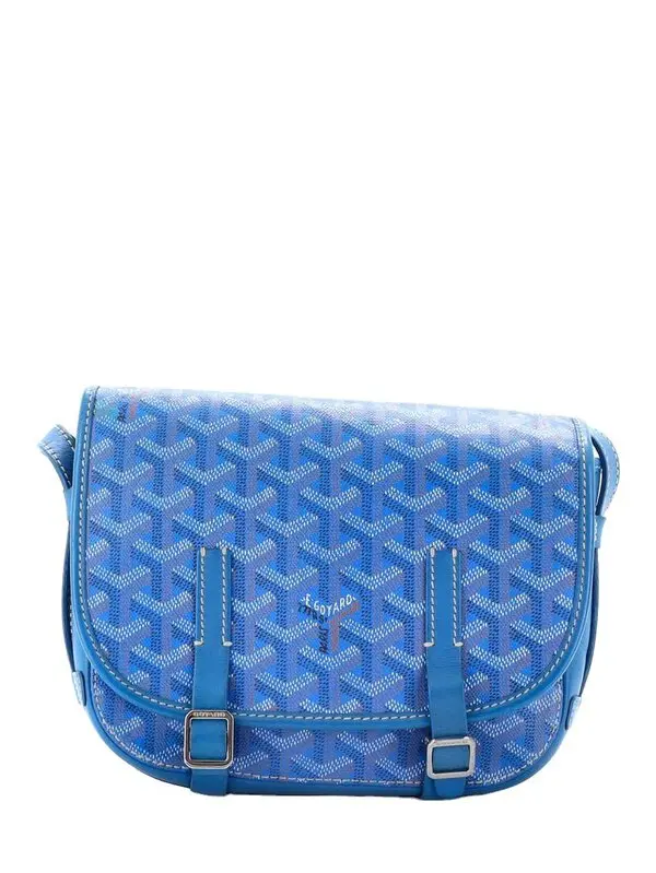 Goyard Belvedere Messenger Bag Coated Canvas With Leather Pm - Blue