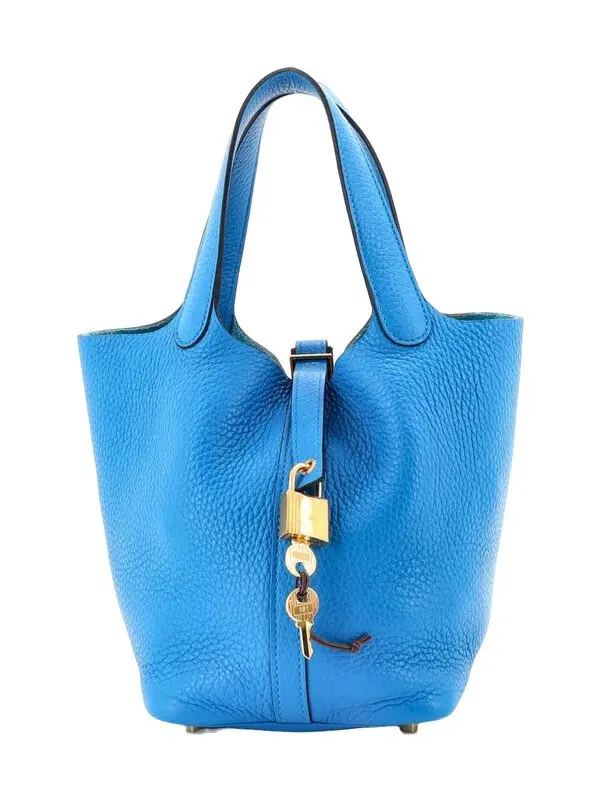Hermès Picotin Lock Bag Clemence Pm - Blue