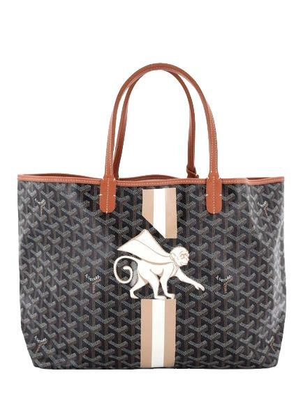 Goyard Saint Louis Tote Printed Coated Canvas Pm - Brown