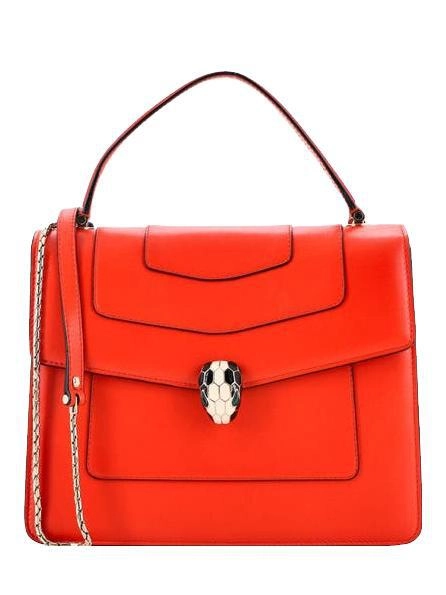 BVLGARI Serpenti Forever Top Handle Bag Leather Medium - Red