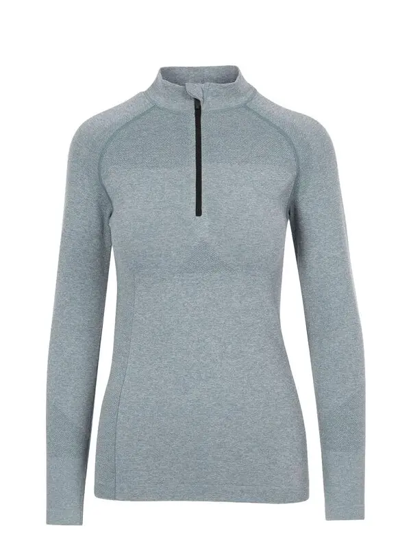 TRESPASS Pelina Half Zip Long-sleeved Active Top - Teal Mist