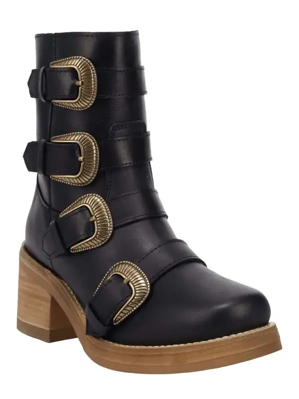DINGO Topanga Buckle Strap Bootie - Black