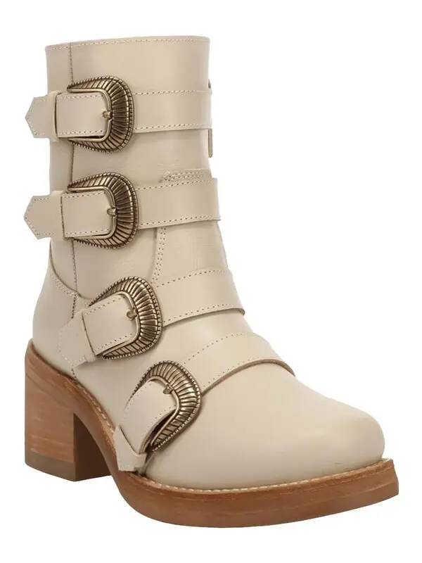 DINGO Topanga Buckle Strap Bootie - Cream