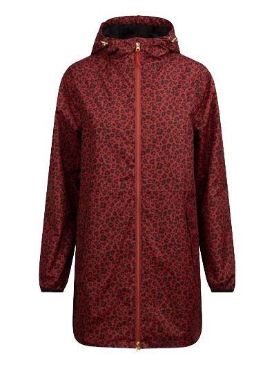 TRESPASS Parched Waterproof Jacket With Animal Print - Burnt Sienna