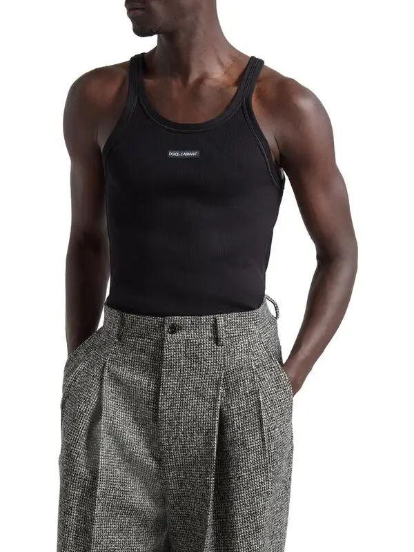 Dolce & Gabbana Logo Patch Tank Top - Black
