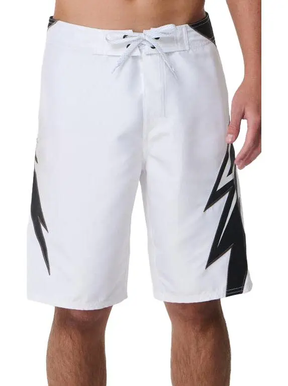 Rip Curl Board Shorts With Lightning Graphic - White/black