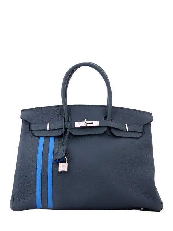Hermès Officier Birkin Bag Limited Edition Togo With Swift 35 - Green