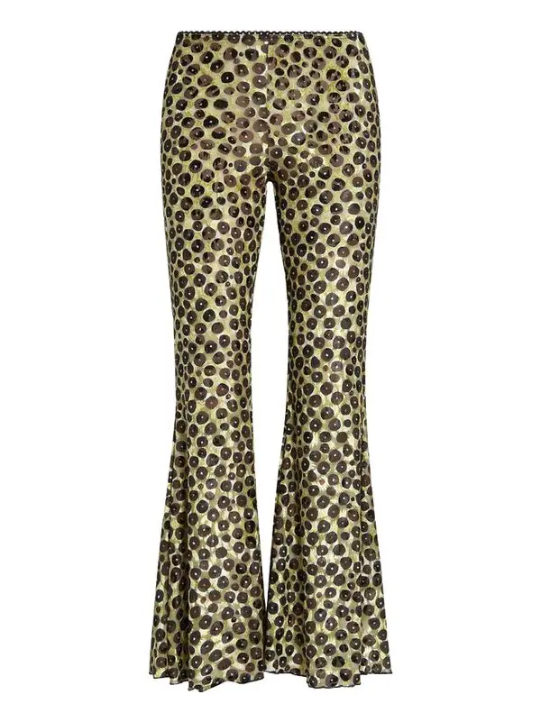 SIEDRES Jeslynn Velvet Devoré Flared Pants - Black Multi
