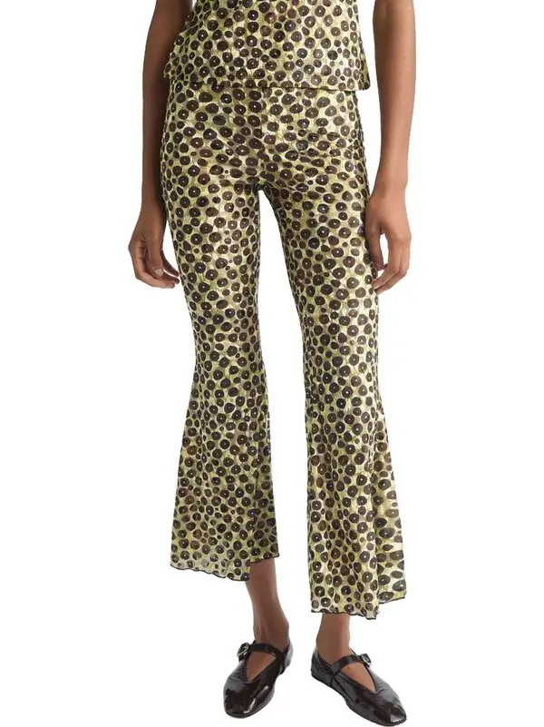 SIEDRES Jeslynn Velvet Devoré Flared Pants - Black Multi