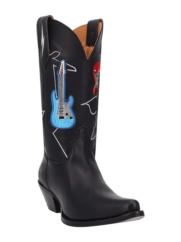 DINGO Embroidered Western Boots - Black