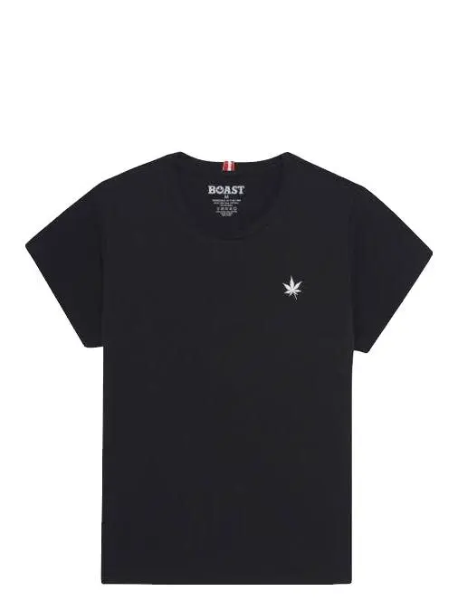 Boast Pima Cotton T-shirt With Embroidered Logo - Black