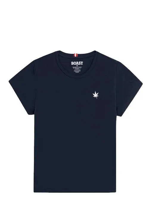 Boast Pima Cotton T-shirt With Embroidered Logo - Navy