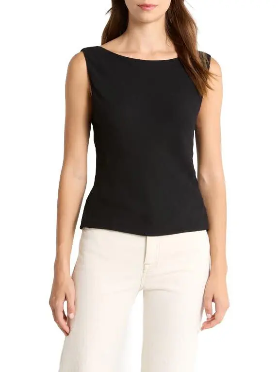 REFORMATION Dorthea Sleeveless Top With Cowl Neck - Black