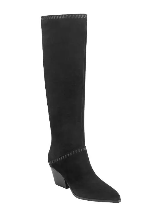 Marc Fisher Tayla Knee High Western Block Heel Boot - Black 001