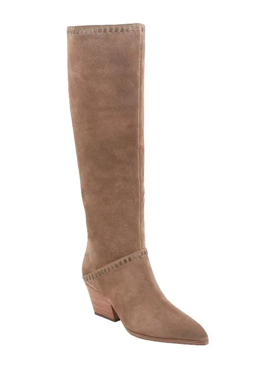 Marc Fisher Tayla Knee High Western Block Heel Boot - Medium Brown 210