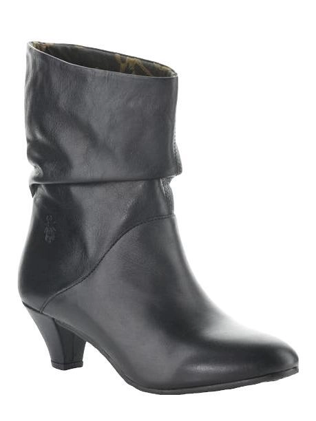 Fly London Pulk Almond Toe Bootie - Black