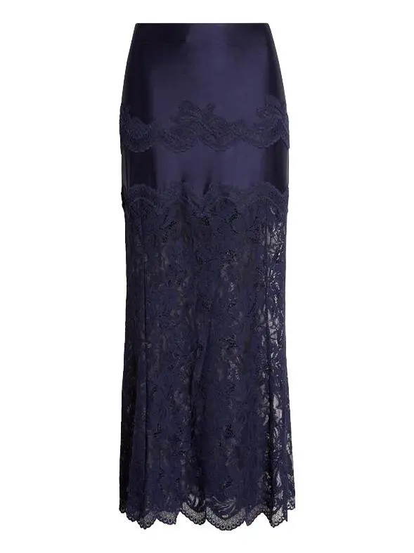 Rabanne Jupe Lace & Jersey Skirt - Deep Navy