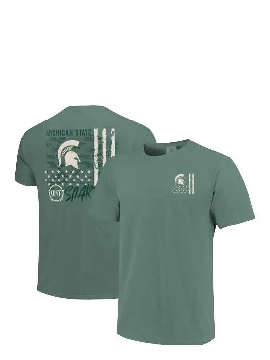 IMAGE ONE Michigan State Spartans Comfort Colors Oht Camo Overlay T-shirt - Green