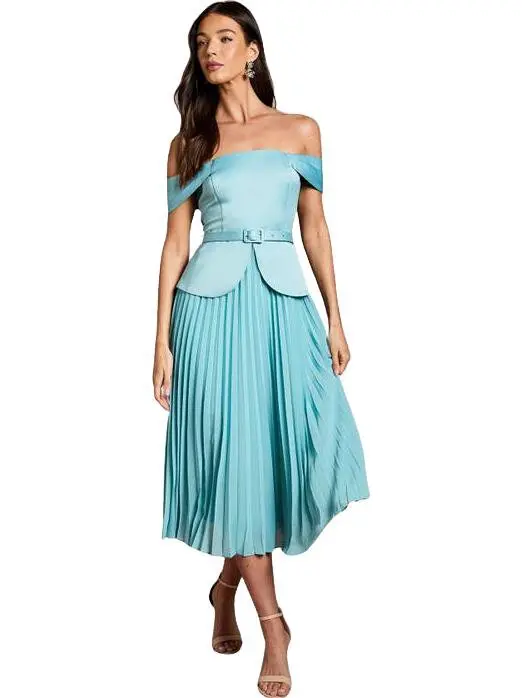 Coast Bardot Fit & Flare Midi Dress - Mint