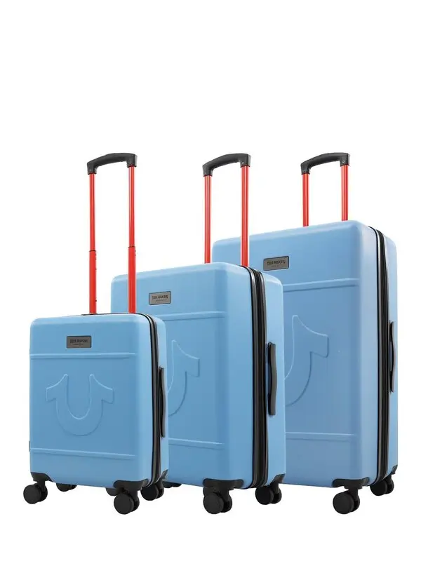 True Religion Molded U 3-piece Hardside Spinner Luggage Set - Blue