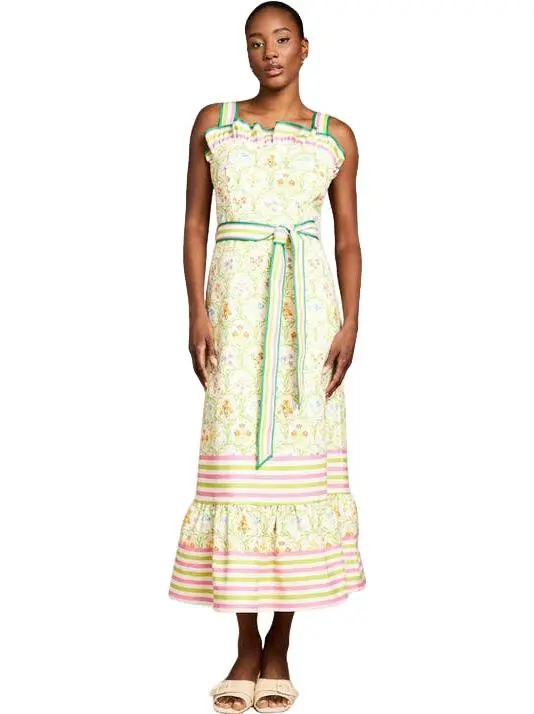 Coast Printed Ruffle Midi Dress - Ivory