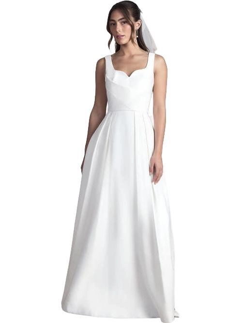 Coast Pleated Satin Maxi Gown - Ivory