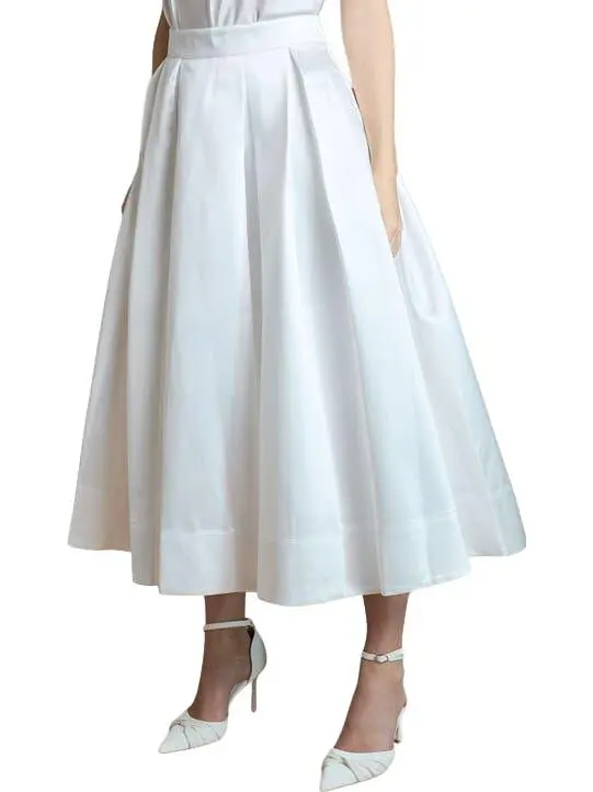 Coast Bridal Pleated Midi Skirt - Ivory