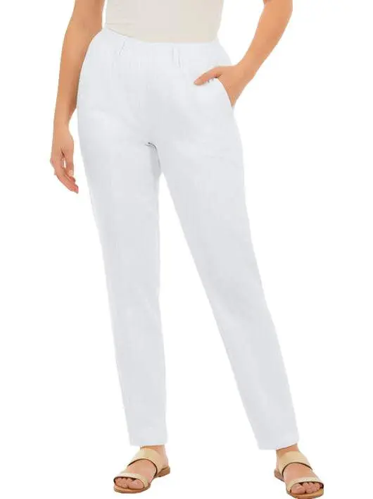 ROAMAN'S Easy Wear Straight Leg Jean - White Denim