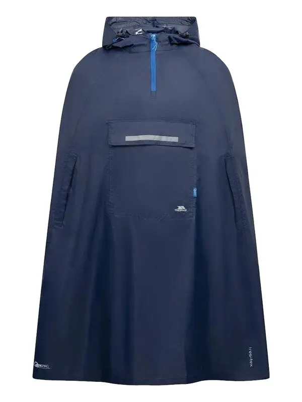 TRESPASS Qikpac Hooded Waterproof Packaway Poncho - Navy