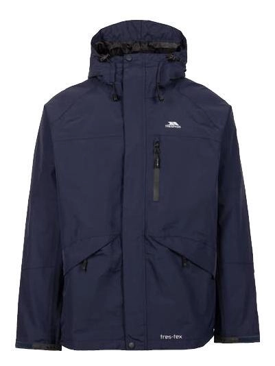 TRESPASS Corvo Hooded Waterproof Jacket - Navy
