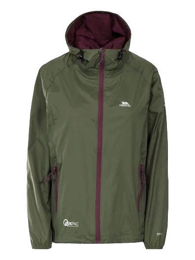 TRESPASS Qikpac Packaway Waterproof Jacket - Moss