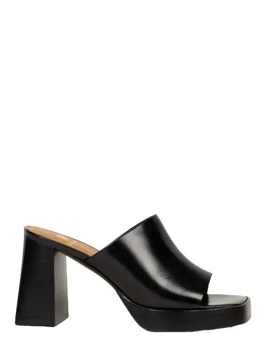 BOBBIES Renata Heeled Platform Mules - Absolute Black