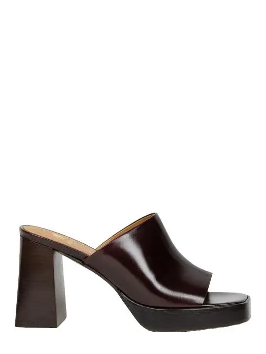 BOBBIES Renata Heeled Platform Mules - Irish Coffee