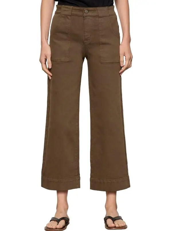 Sanctuary Insider High Waist Cropped Straight Leg Jeans - Forage Green
