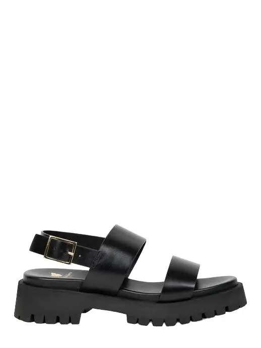 BOBBIES Flat Sandals With Chunky Sole - Absolute Black
