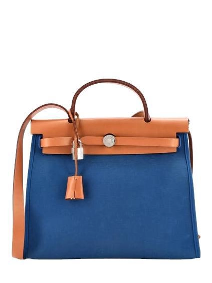 Hermès Herbag Zip Leather And Toile 31 - Blue