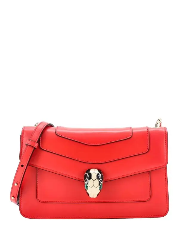 BVLGARI Serpenti Crossbody Bag Leather Small - Red