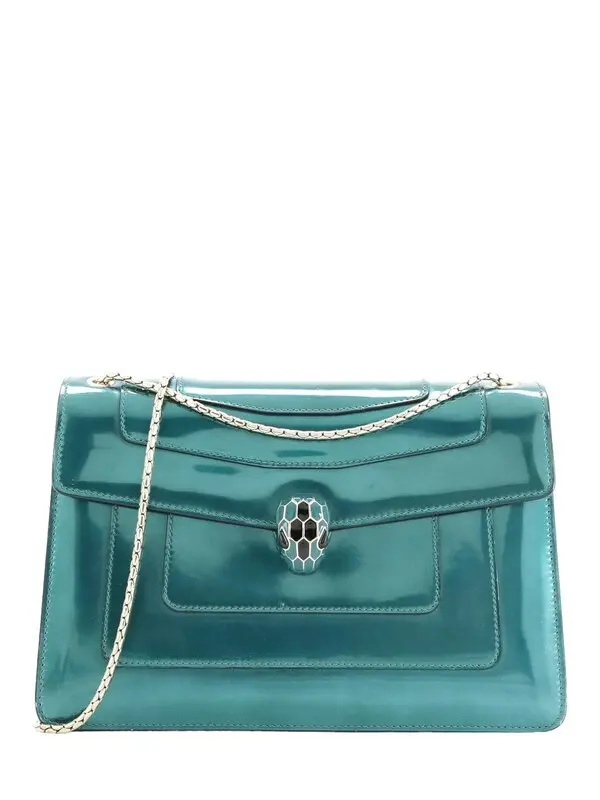 BVLGARI Serpenti Forever Shoulder Bag Patent Medium - Green