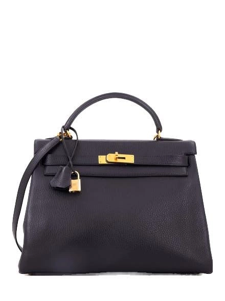 Hermès Kelly Handbag Ardennes With Gold Hardware 32 - Black
