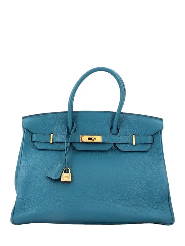 Hermès Birkin Handbag Togo With Gold Hardware 35 - Blue