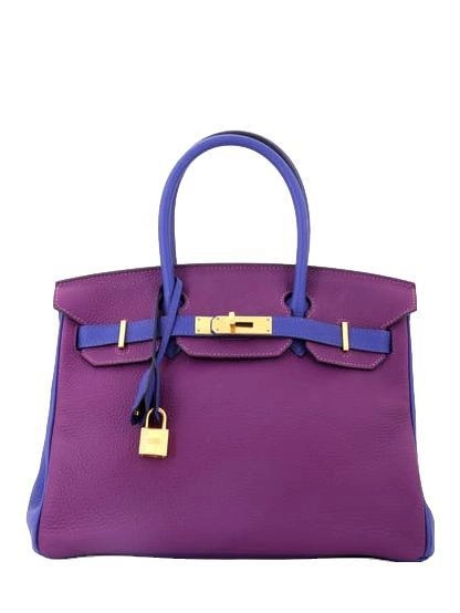 Hermès Birkin Handbag Bicolor Togo With Brushed Gold Hardware 30 - Purple