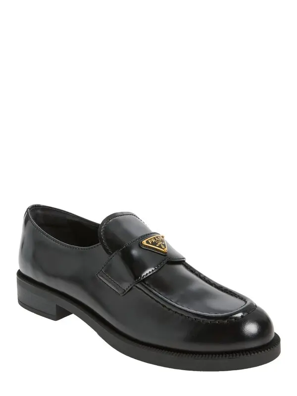 Prada Brushed Leather Loafer - Nero