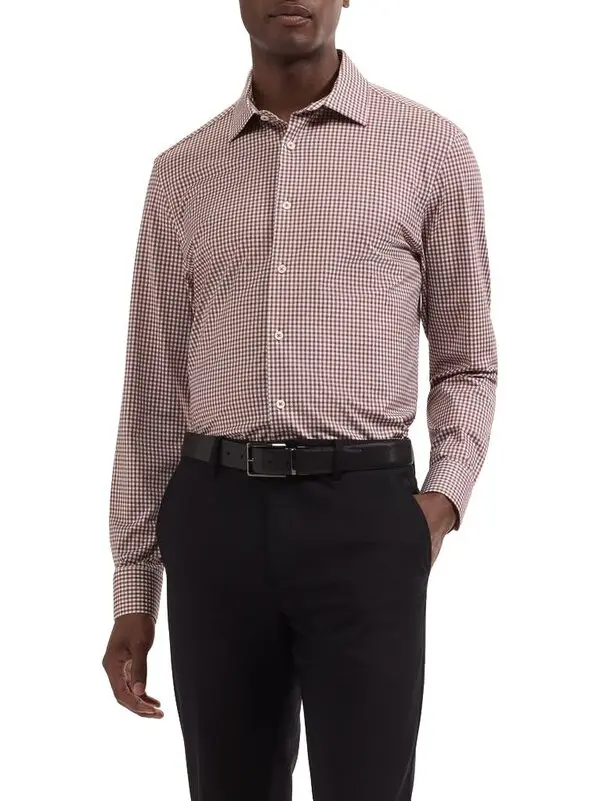 Bugatchi James Ooohcotton® Gingham Button-up Shirt - Sienna