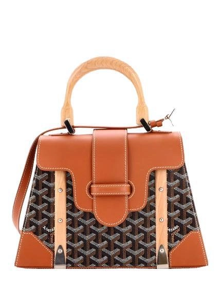 Goyard Saigon Top Handle Bag Coated Canvas With Leather Pm - Brown
