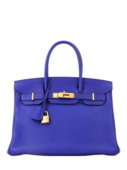 Hermès Birkin Handbag Clemence With Gold Hardware 30 - Blue