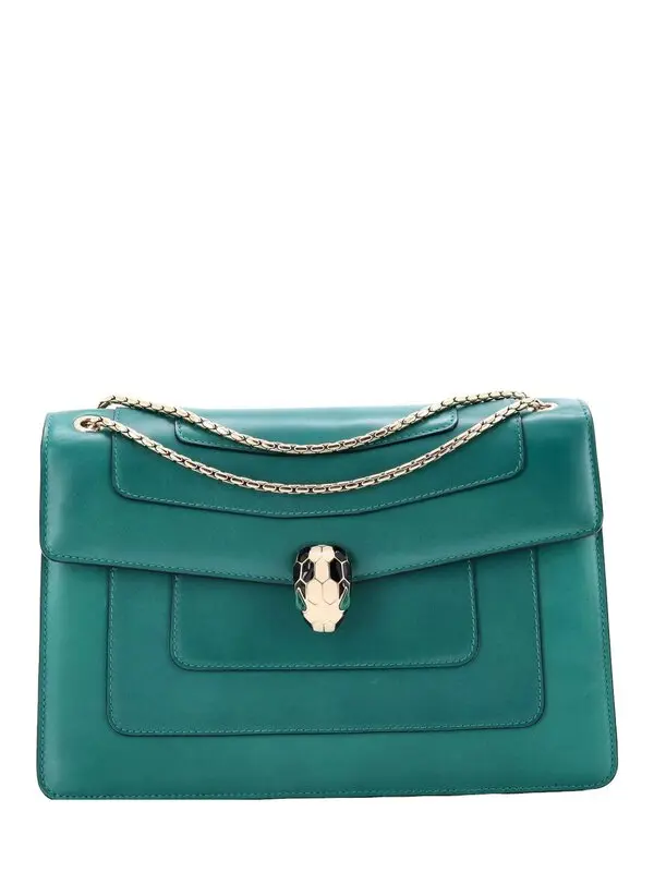 BVLGARI Serpenti Forever Square Shoulder Bag Leather Medium - Green