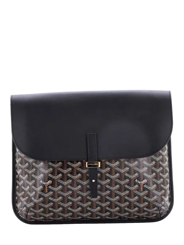 Goyard Coursier Messenger Bag Coated Canvas And Leather - Black