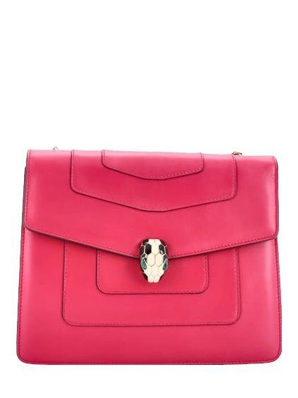 BVLGARI Serpenti Forever Square Shoulder Bag Leather Medium - Pink